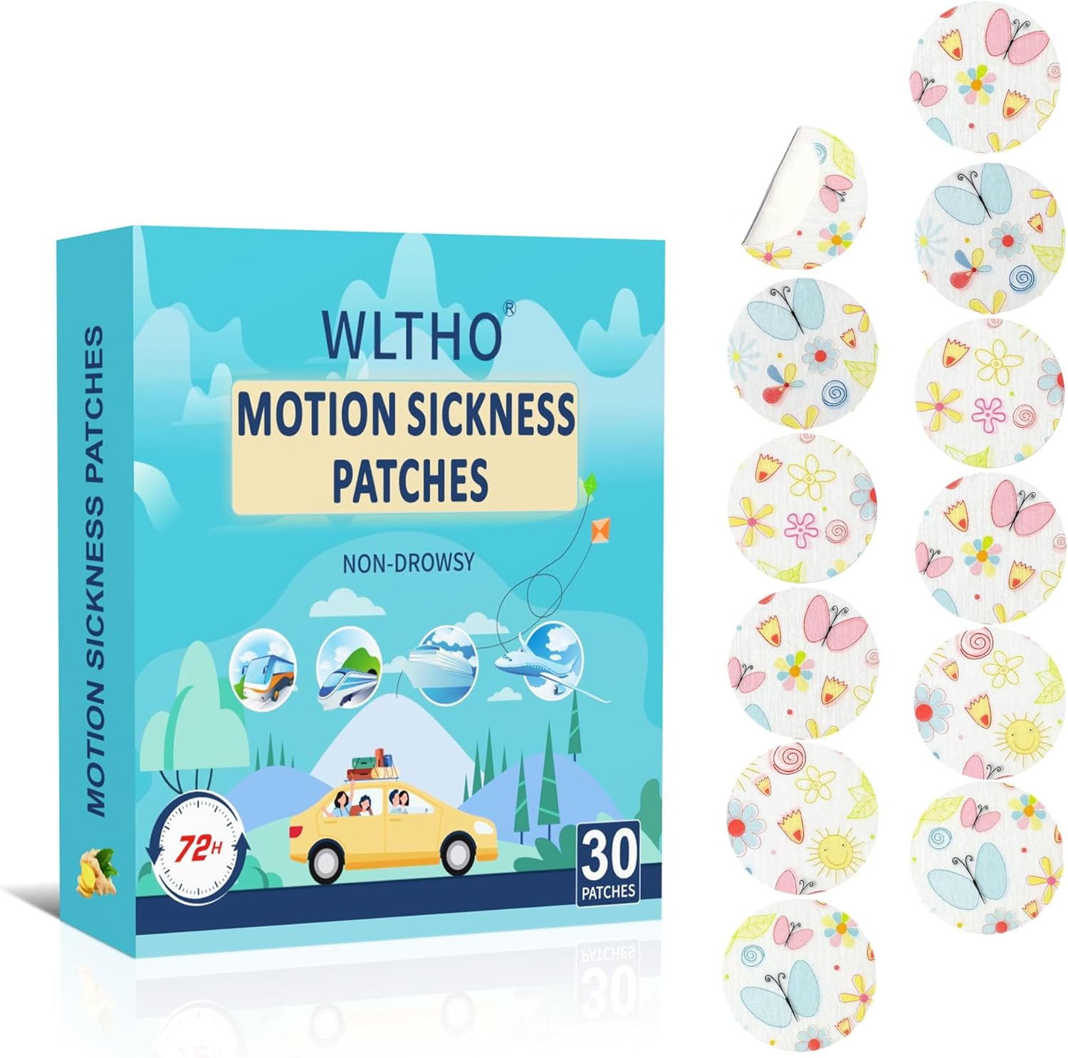 Amazon.com: WLTHO 30ct Motion Sickness Patches Non Drowsy, Sea Sickness ...