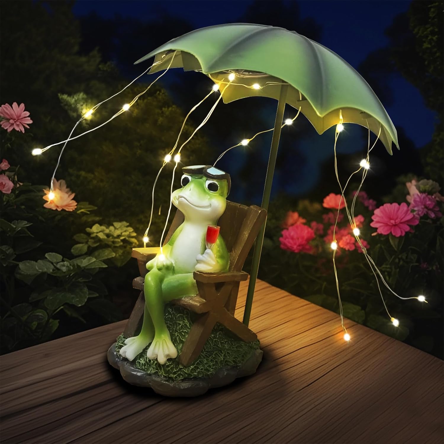 Amazon.com: BINFENNY Solar Garden Frog Decor Statue Fairy Garden ...