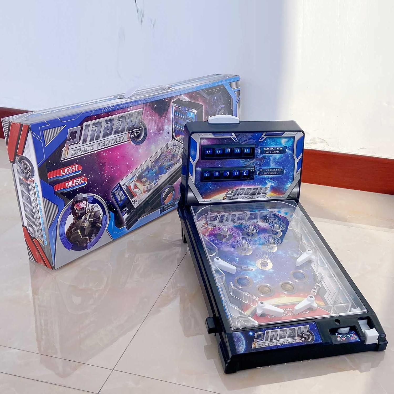Buy LELLAL Tabletop Pinball Game Mini Pinball Toy Portable Pinball ...