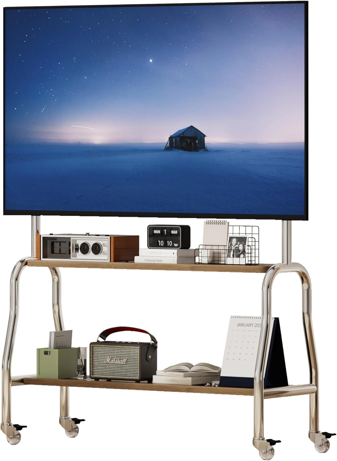 Amazon.com: MEGA FURNIT TV Stand with Wheels, TV Stand Fits 43-75 Inch ...