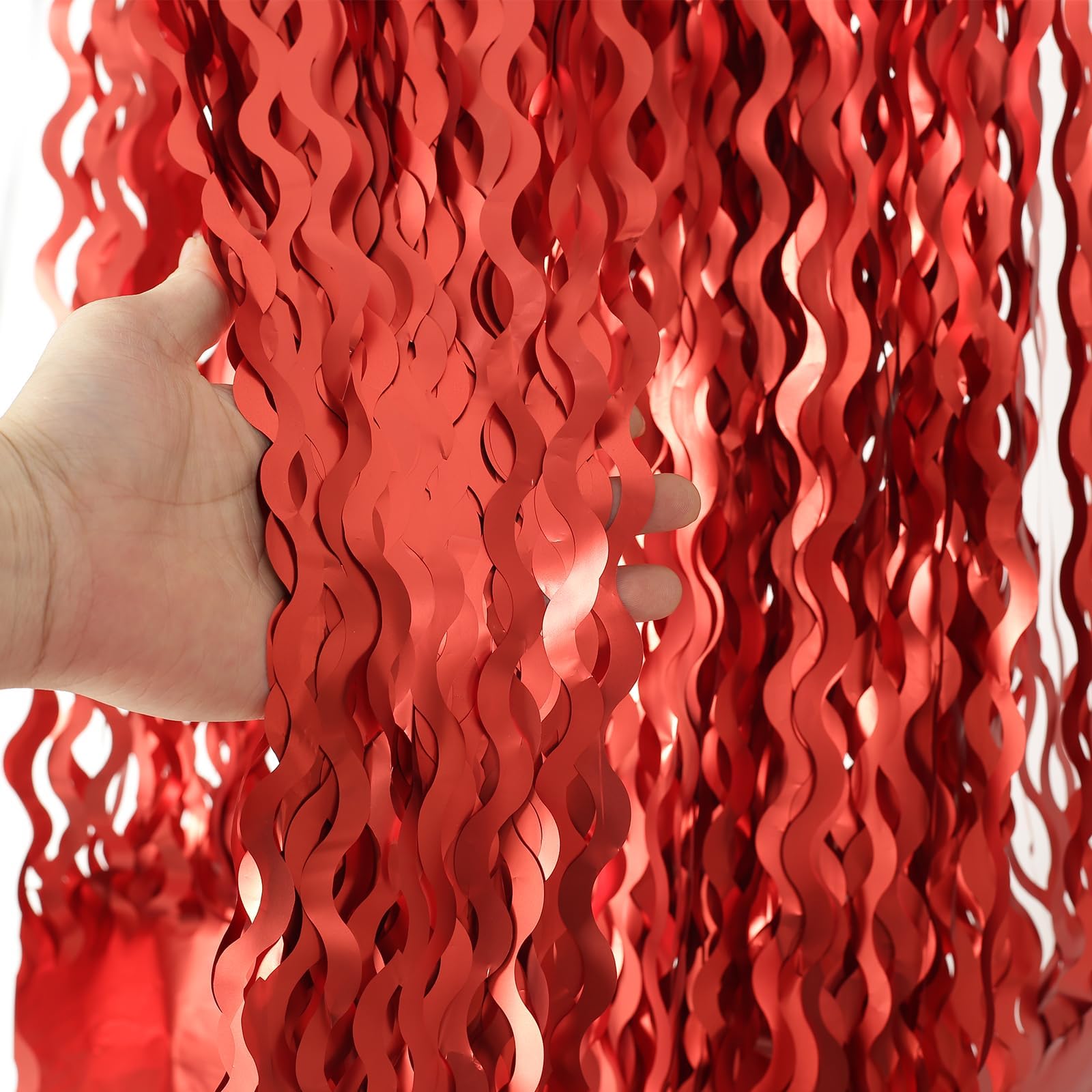 Amazon.com: 4 Pack Silver Red Foil Fringe Curtain Backdrop, 3.28Ft x 6 ...