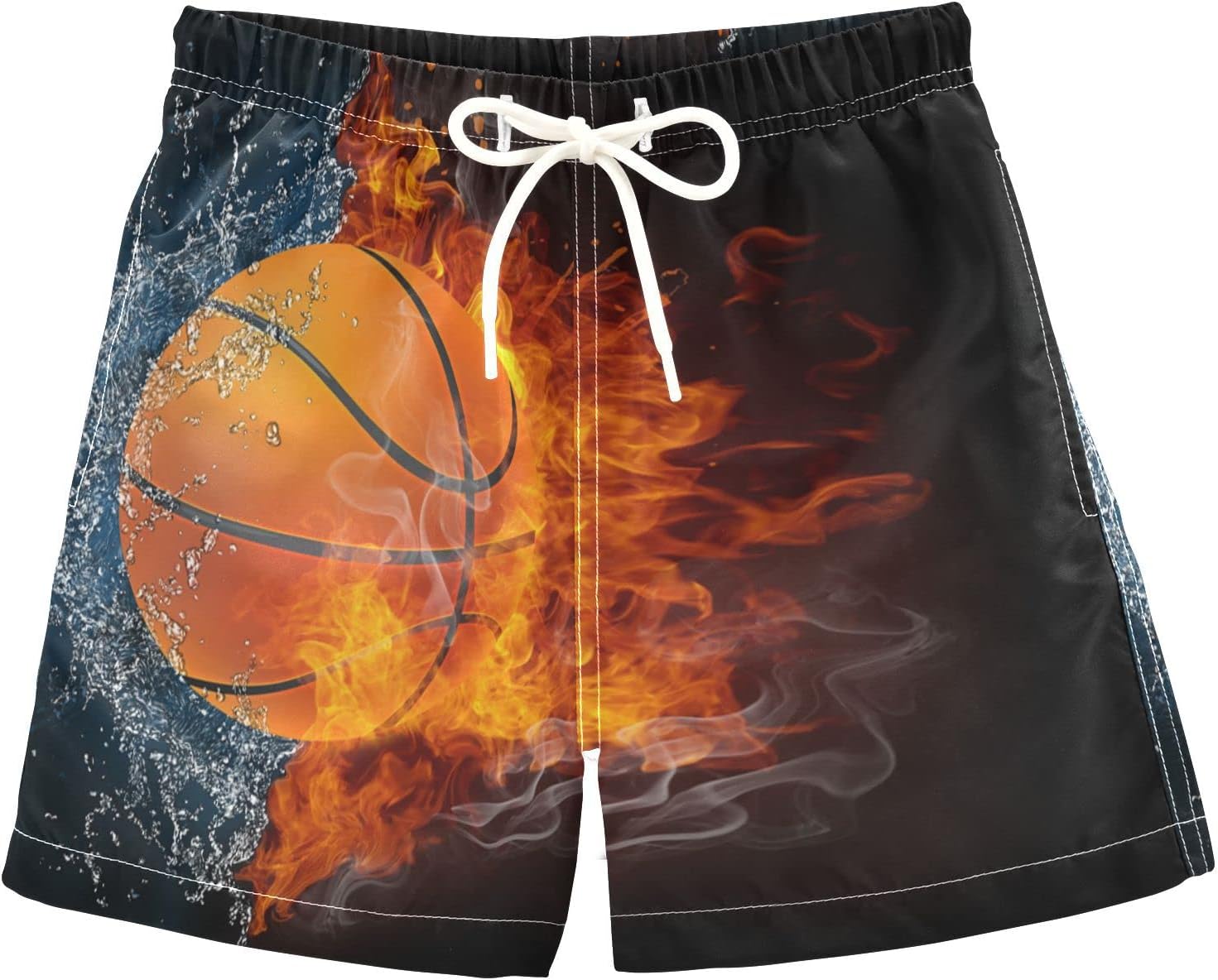 Amazon.com: Flaming American Basketball Boys Swim Trunks Toddler Swim ...