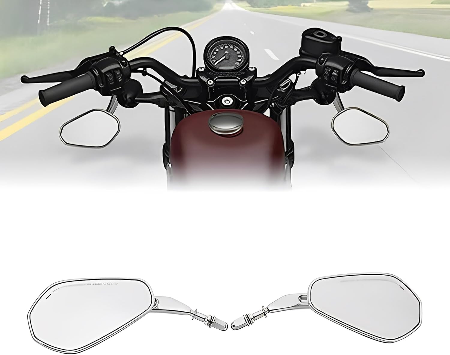 Amazon.com: TDZ 8mm Motorcycle Rearview Mirrors Fits for Harley ...