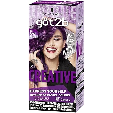 Amazon.com : Got2b Color Pop Semi-Permanent Hair Color Mask, Purple, 5. ...