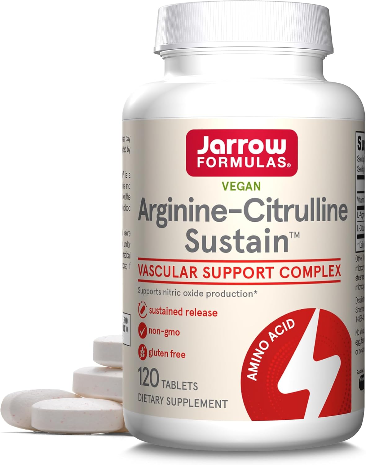 Jarrow Formulas, Tabletas de argininina y citrulina de sustento, 120 ...