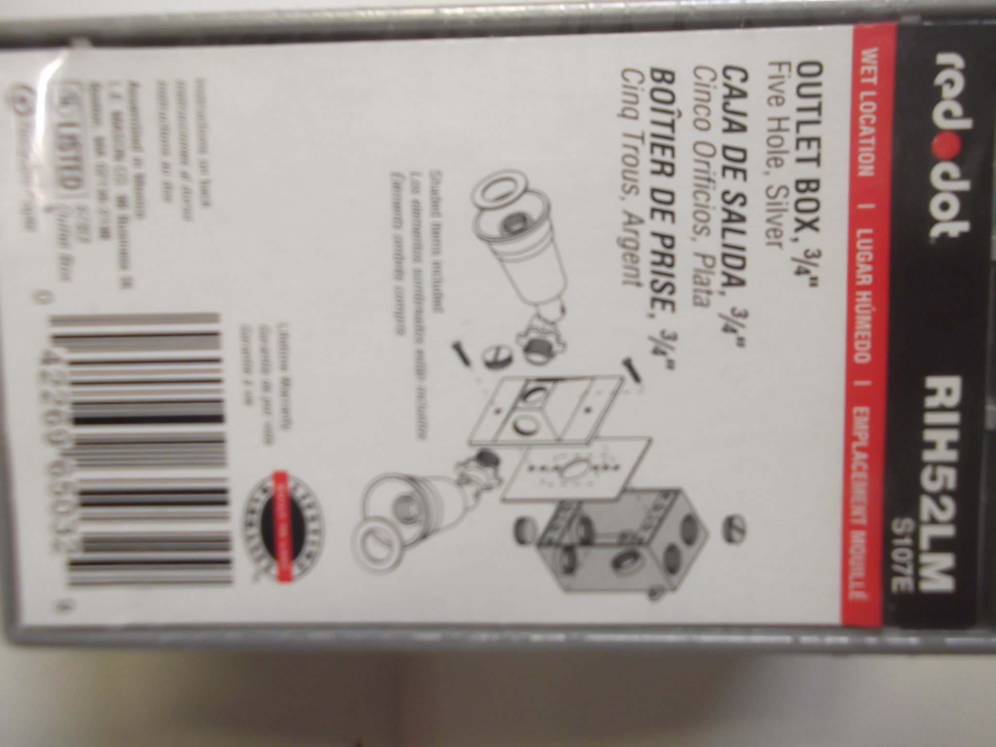 Red-Dot S107E 5 Hole Rectangular Weatherproof Box - Electrical ...