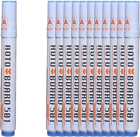 Roto board 501 set of 12 white board chisel tip marker - blue: Buy ...