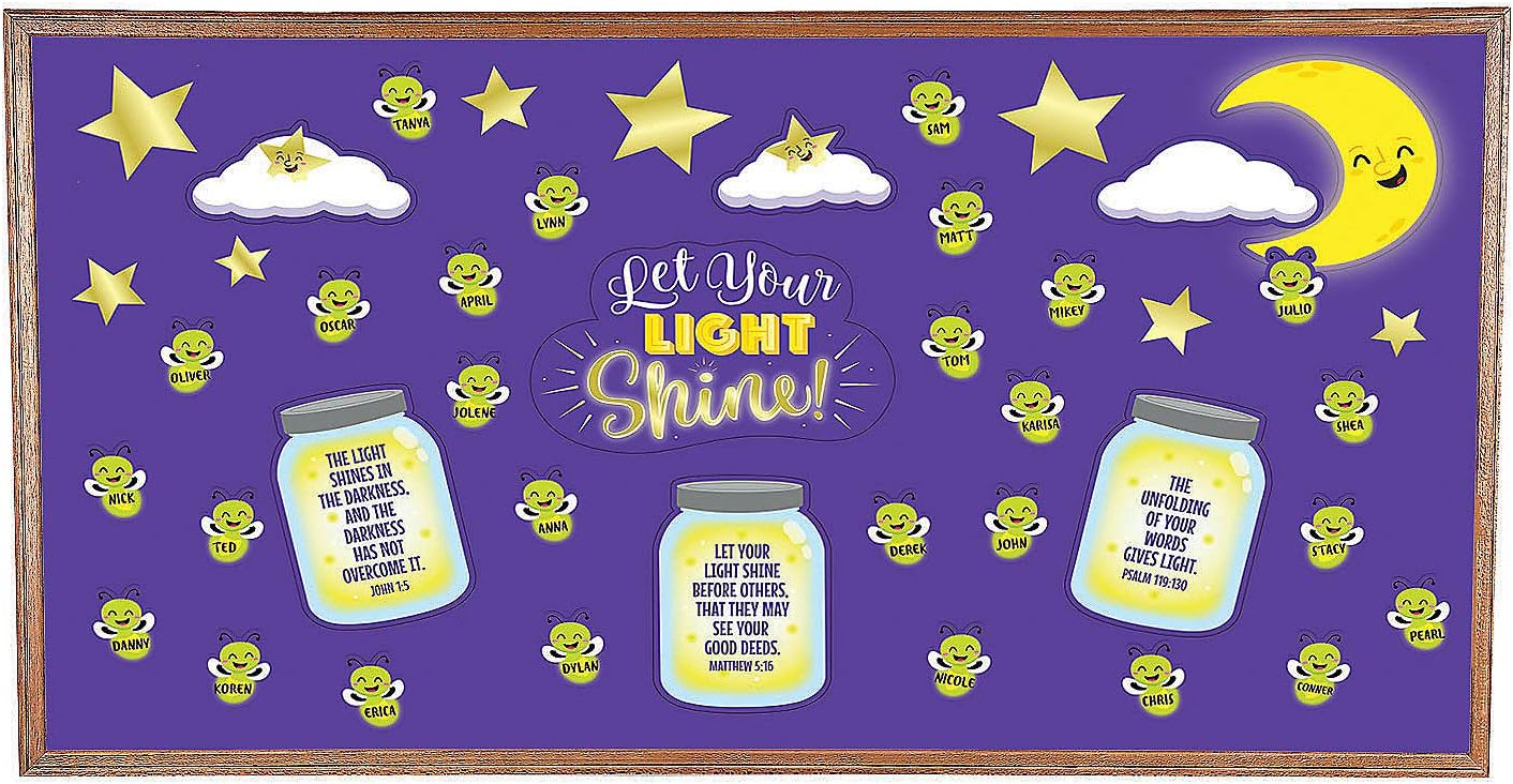 Amazon.com: Be the Light Mason Jar Bulletin Board Set - Educational ...