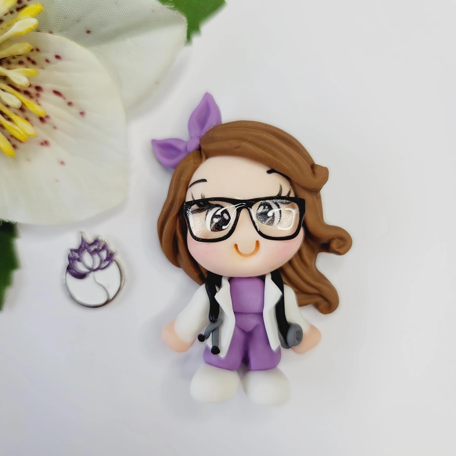 Dr Racky #686 – Muñeca de arcilla para centro de arco, dijes de joyería ...