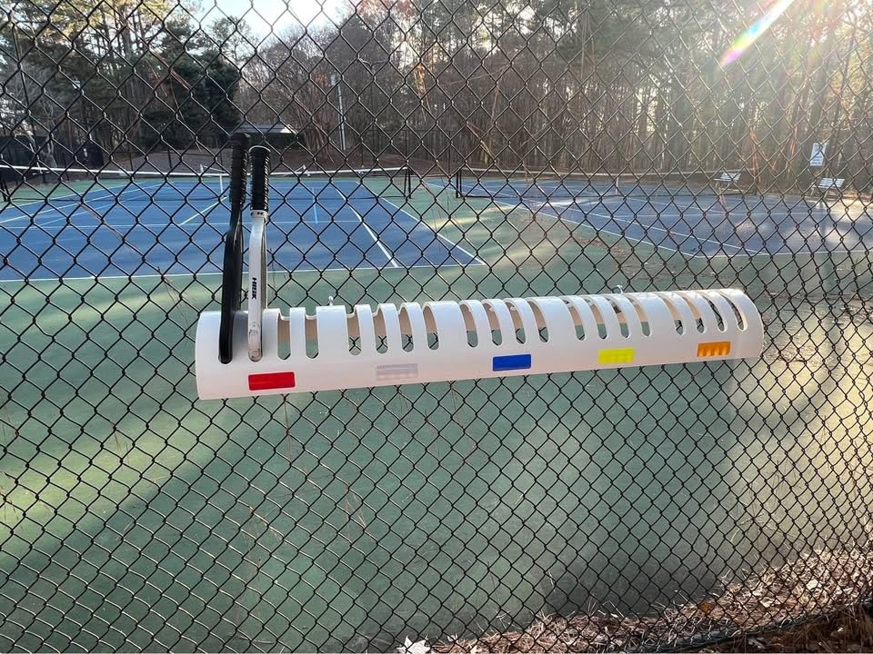 Amazon.com : 20 Paddle PVC Pickleball Rack Game Play Organizer On Deck ...