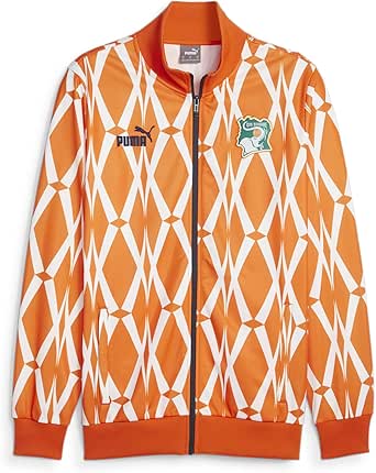 PUMA FtblCulture Ivory Coast Track Jacket, Golden Poppy Orange, XS at ...