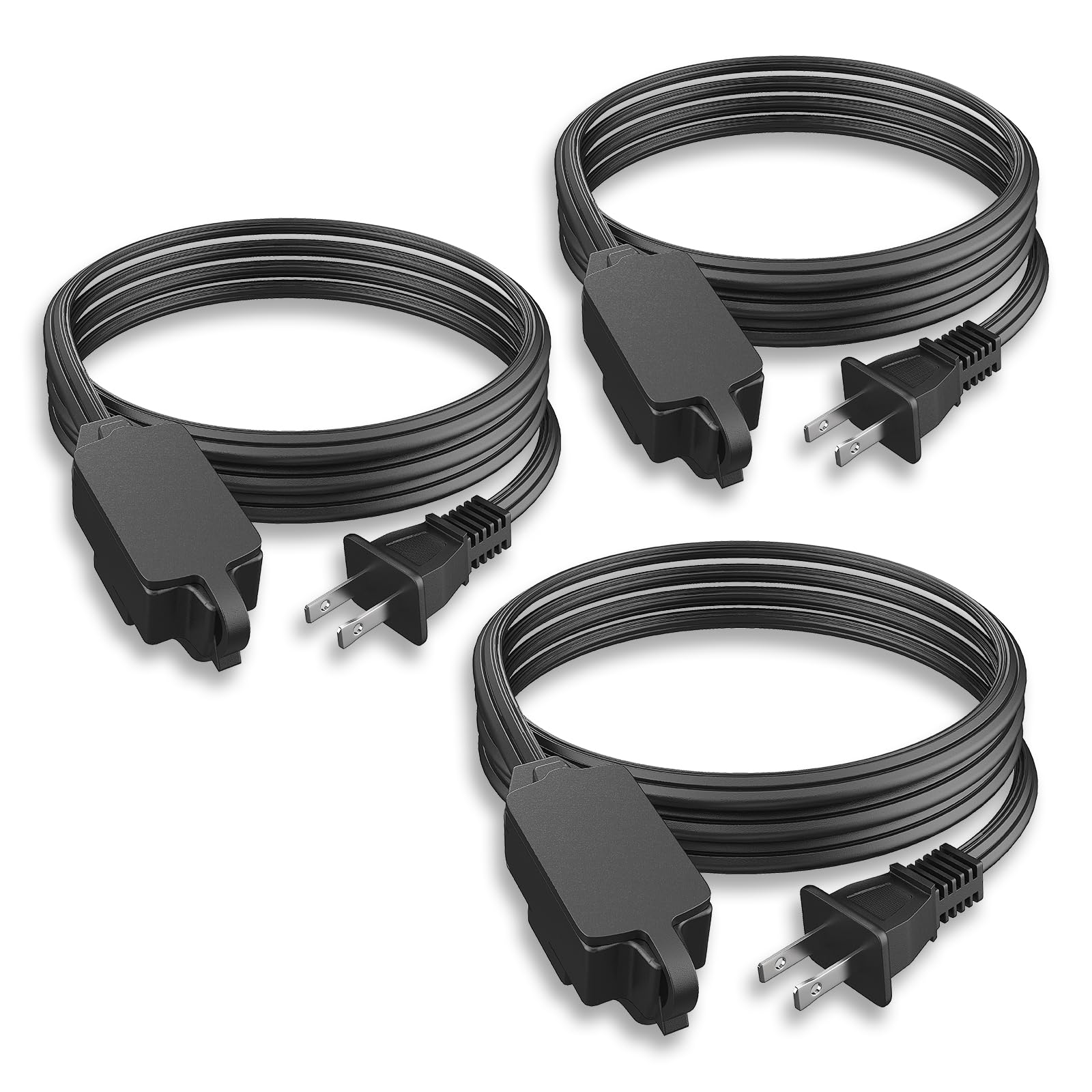 Amazon.com: PLUGTUL Indoor Extension Cord 10 FT, 2 Prong Black ...