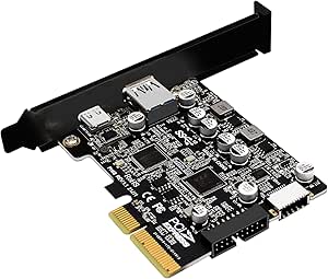 WANGCL USB C PCIE Card PCI USB 3.2 Card USB3.2 port+TYPE-C+front TYPE-E+19/20PIN for Type C ...
