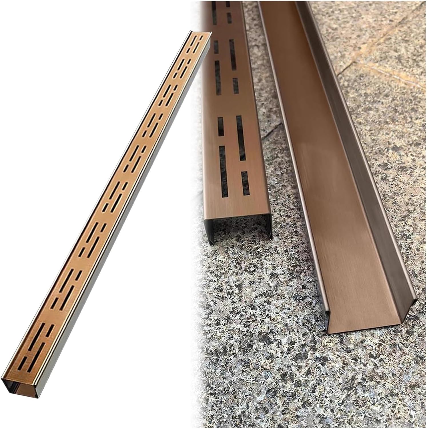 IBOWZ Trench&Driveway Channel Drain with Stainless Steel Grate, Heavy ...