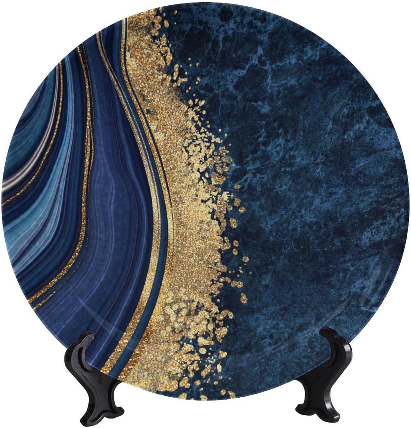 Amazon.com: Bictucem Marble Decorative Plate Stand, 8 Inch, Navy Blue ...