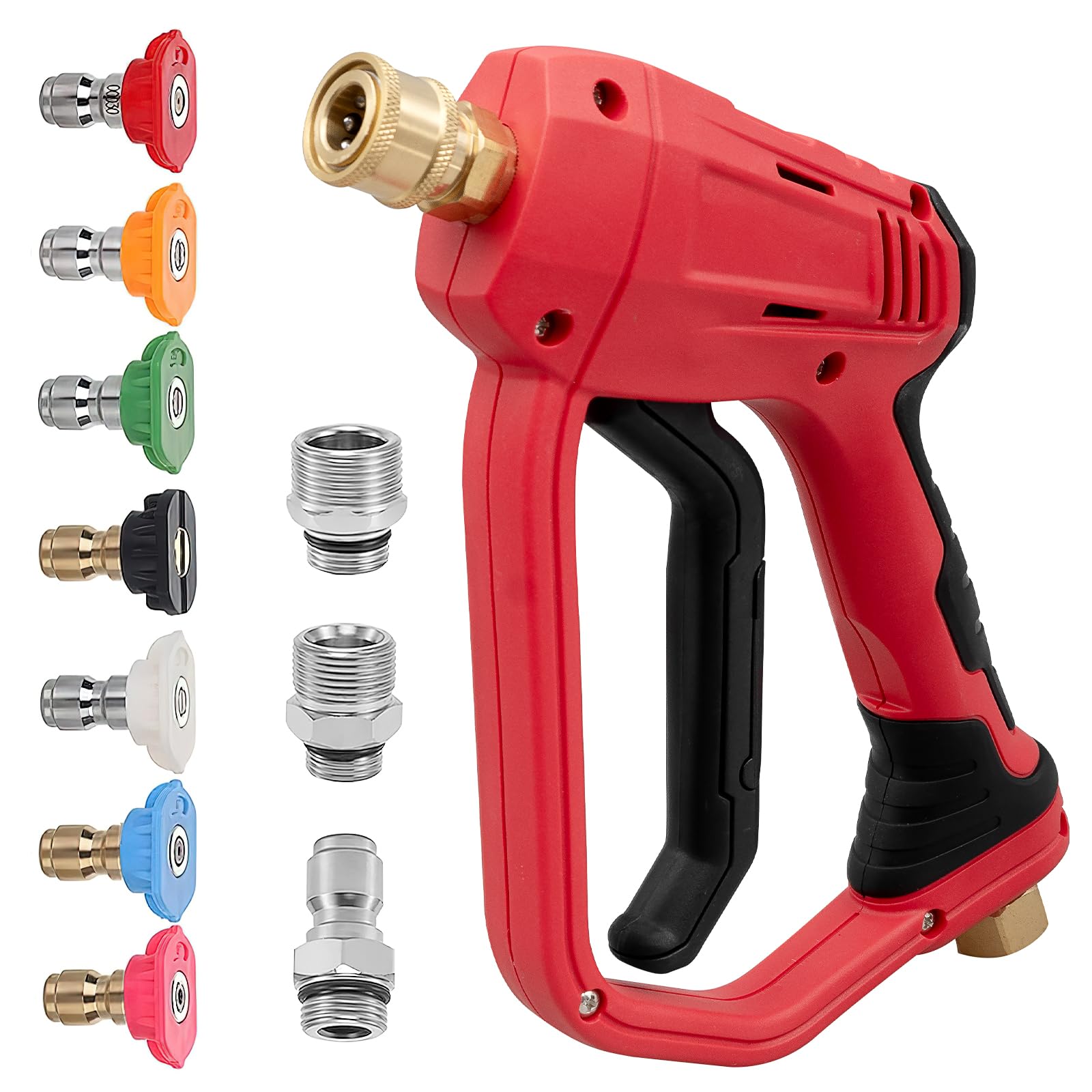 Pressure Washer Short Gun, 5000 PSI High Power Washer Spay Gun, 1/4 ...