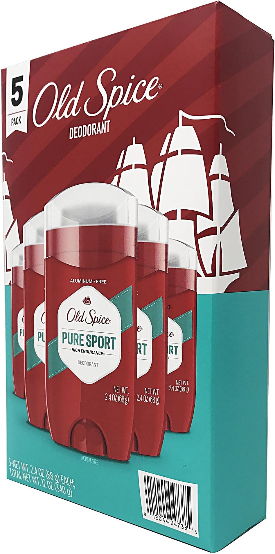 Amazon.com : Old Spice Mens Pure Sport High Endurance 5 Pack Deoderant ...