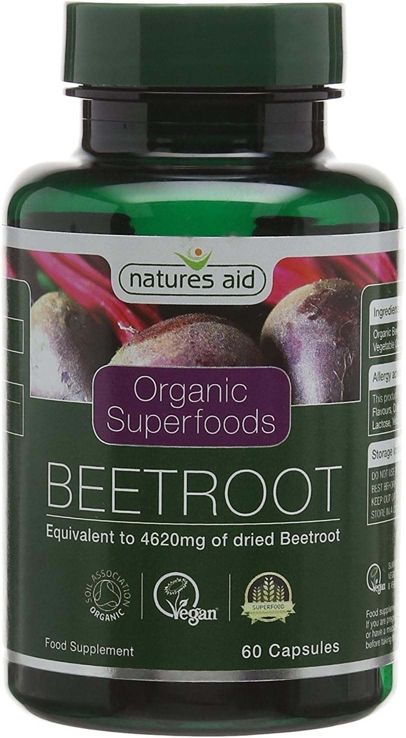 Natures Aid Org Beetroot Extract 4620mg 60 capsule (Pack of 2) : Amazon ...