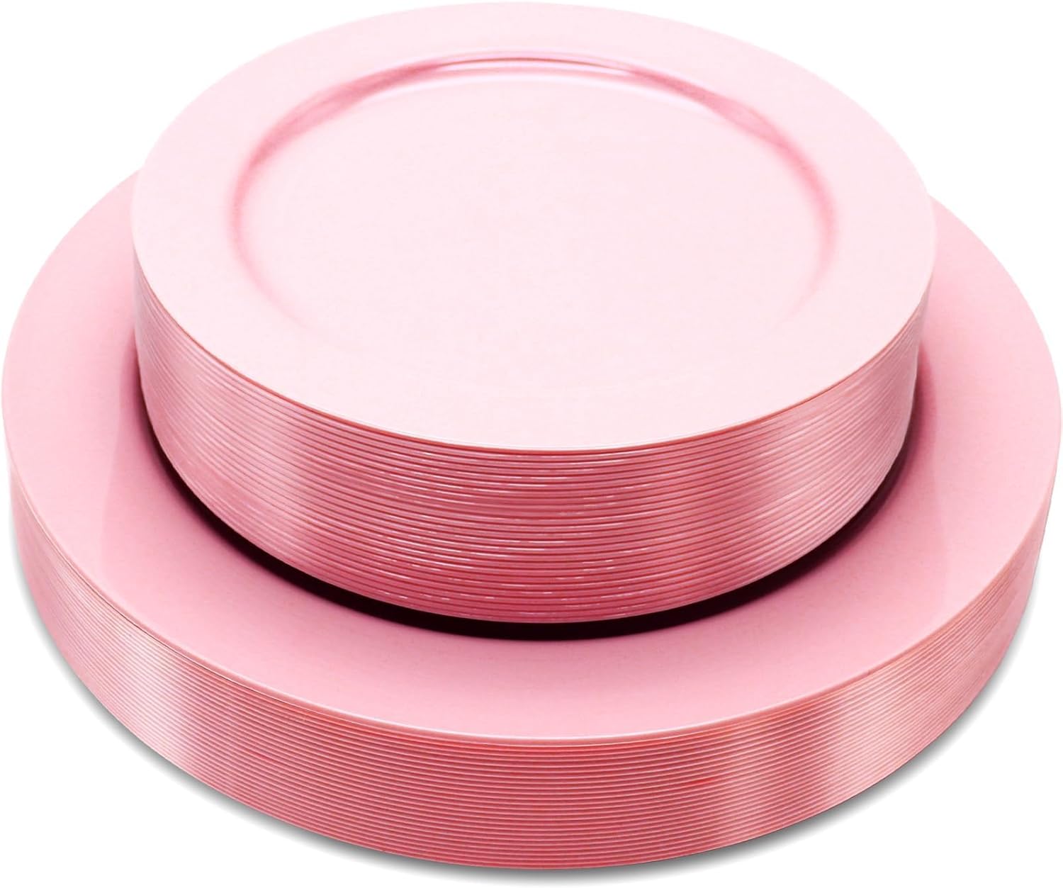 Amazon.com: Pink Disposable Plates for Party - Heavy Duty Plastic ...