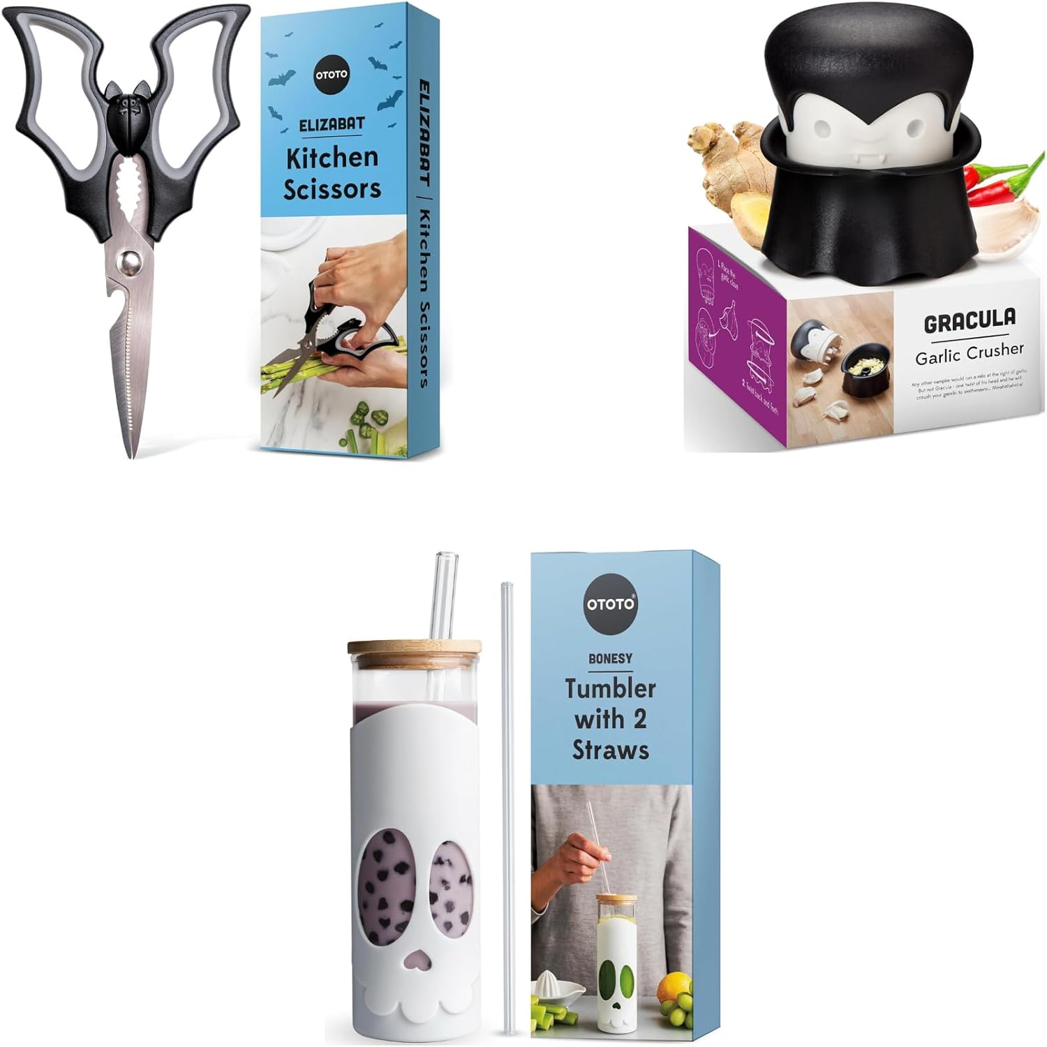 Amazon.com: OTOTO Spooky Elizabat Kitchen Scissors- Halloween Goth Cute ...