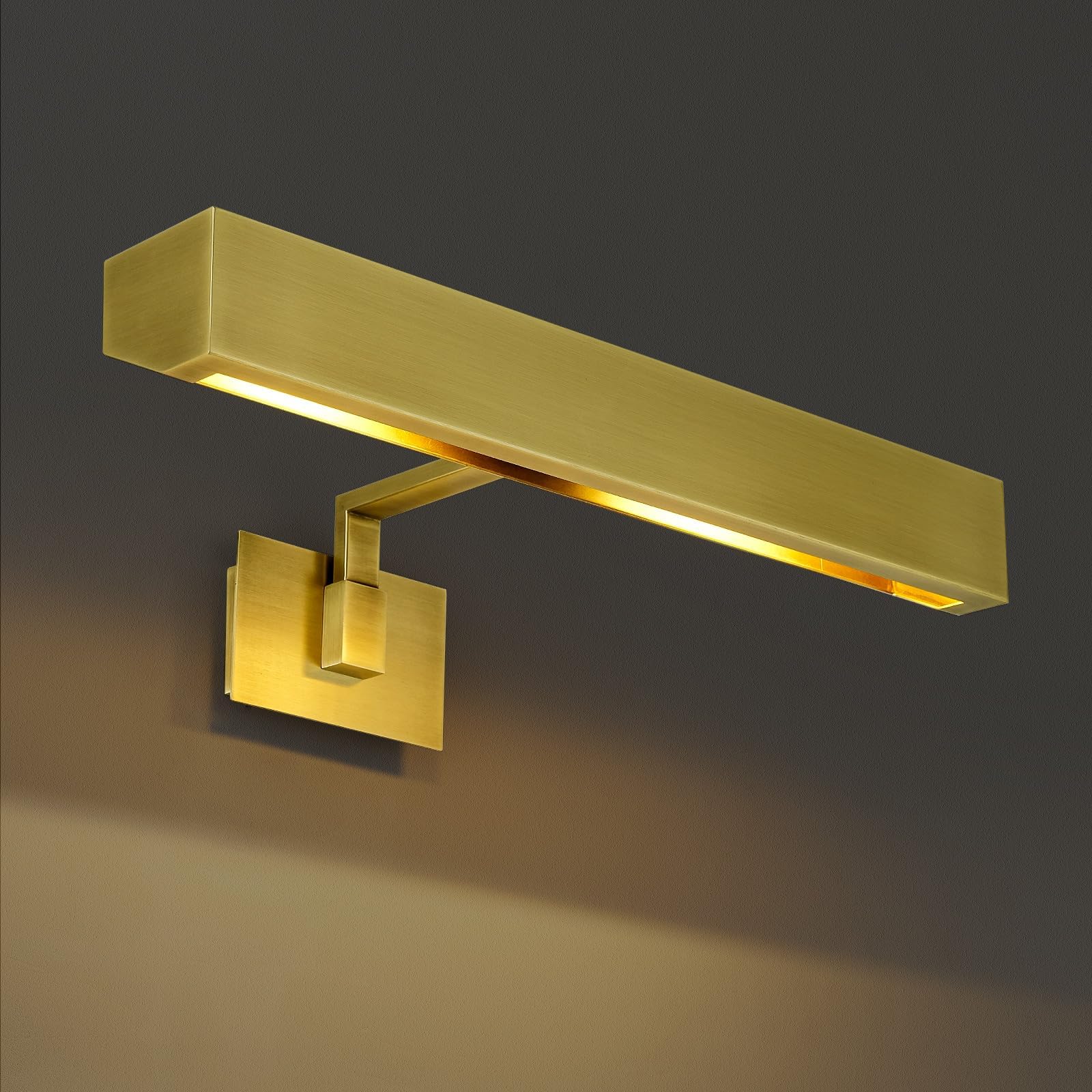 Brass Picture Lights for Wall, 24" Linear Picture Light Hardwired, 3 ...