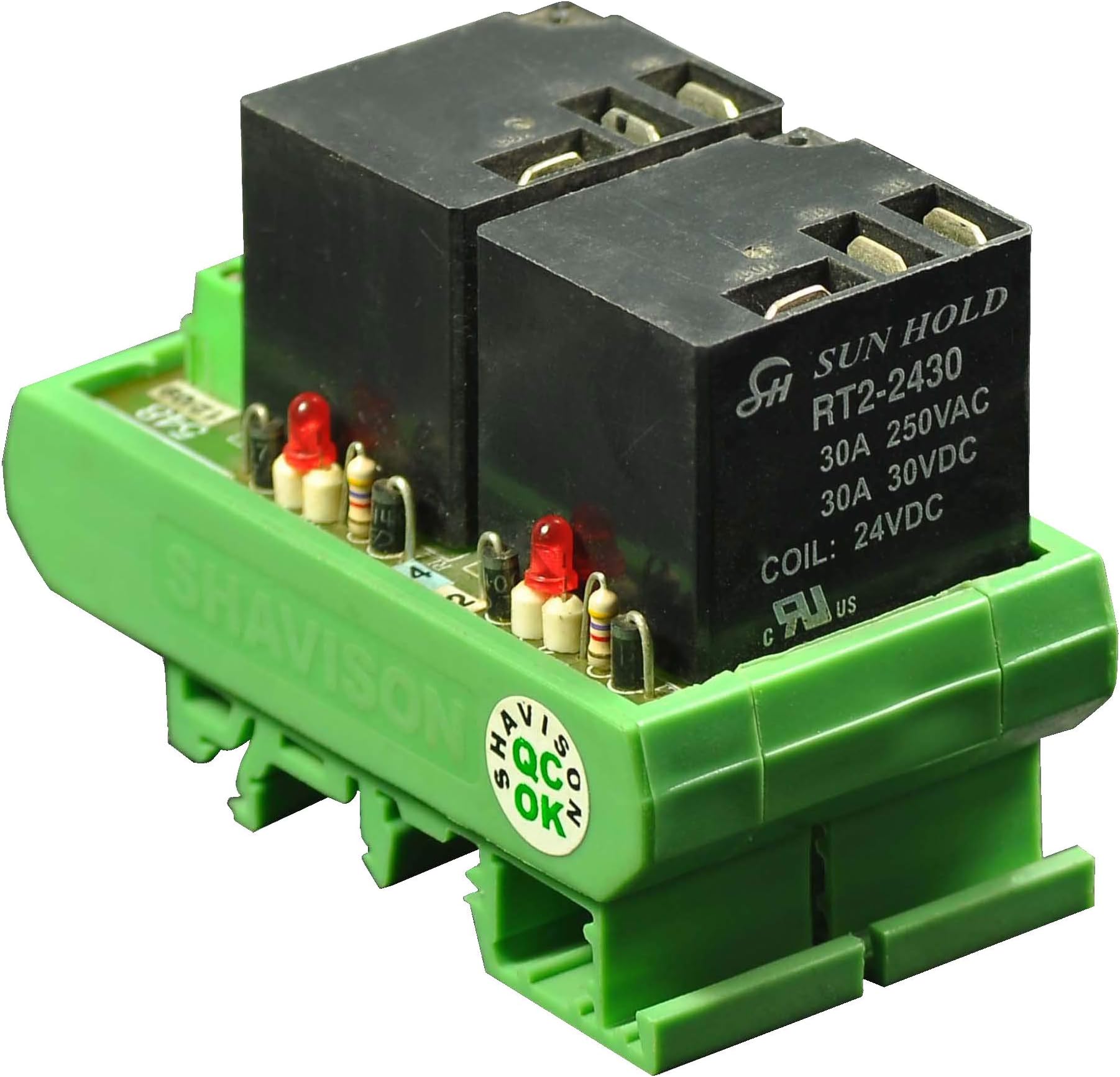 Shavison Relay Module AS548-102-24V, 2 Channel, 1 C/O Contacts Rated ...