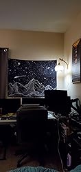 Amazon.com: Zussun Blacklight Mountain Tapestry Starry Night Tapestries ...