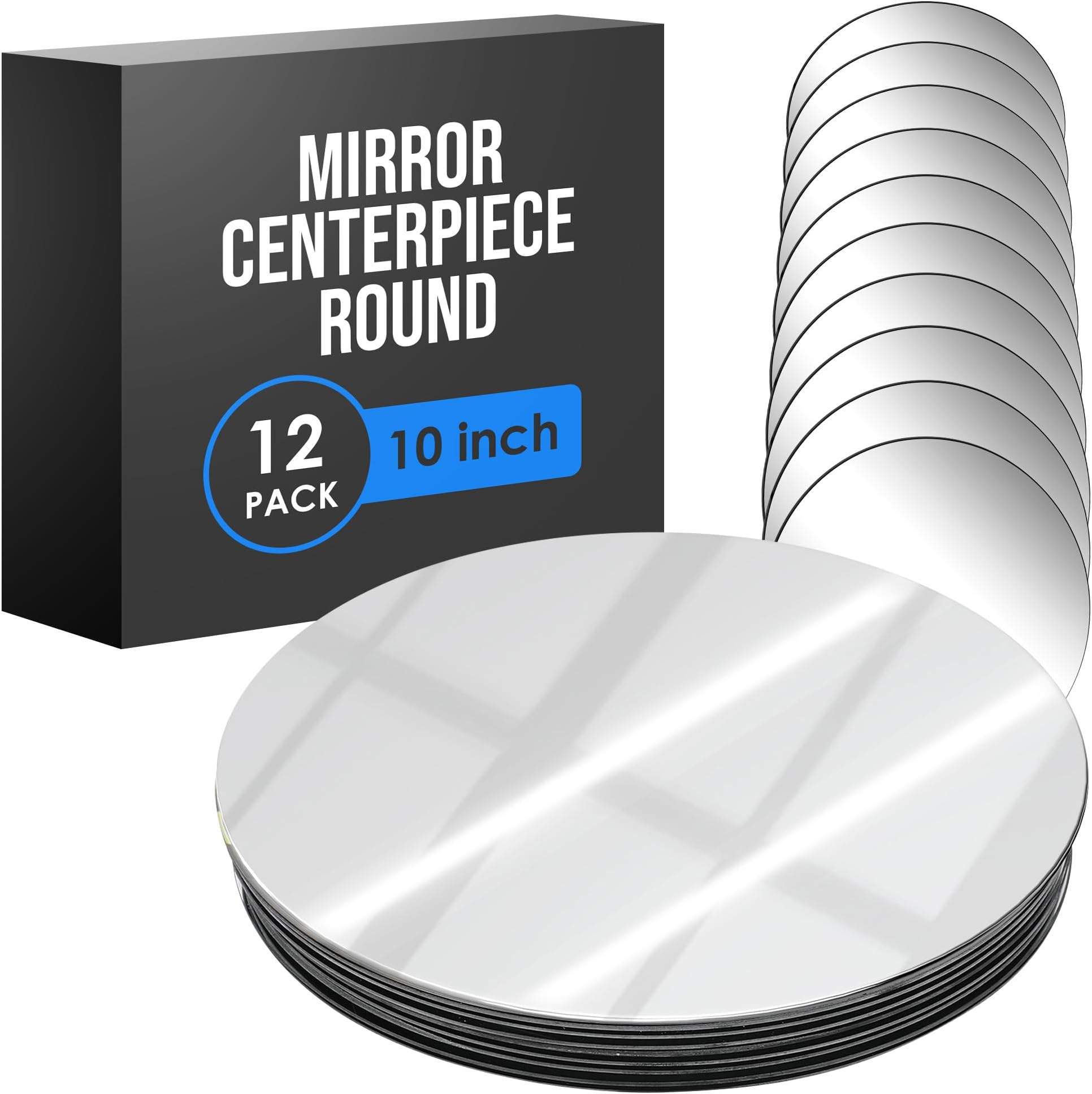 Amazon.com: 12 pcs 14 Inch Round Glass Mirrors for Centerpieces Table ...