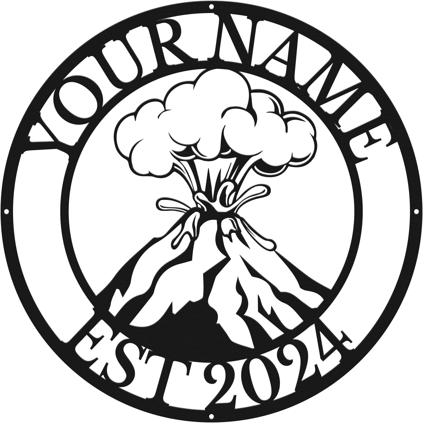 Amazon.com: Personalized Volcano eruption Metal Wall Decor,Custom Shed ...