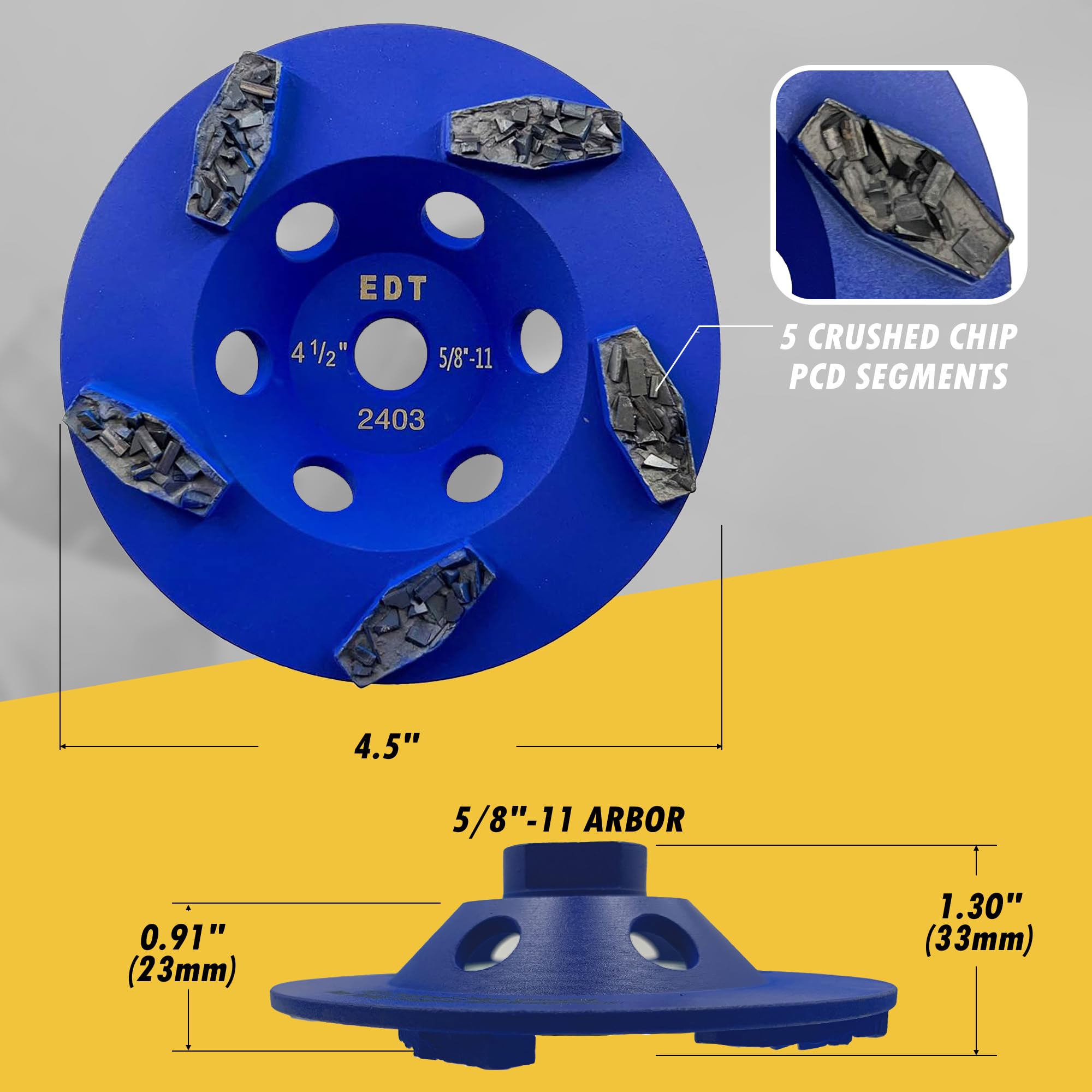 Snapklik.com : 4.5" PCD Grinding Wheel For Epoxy, Glue, Mastic And ...
