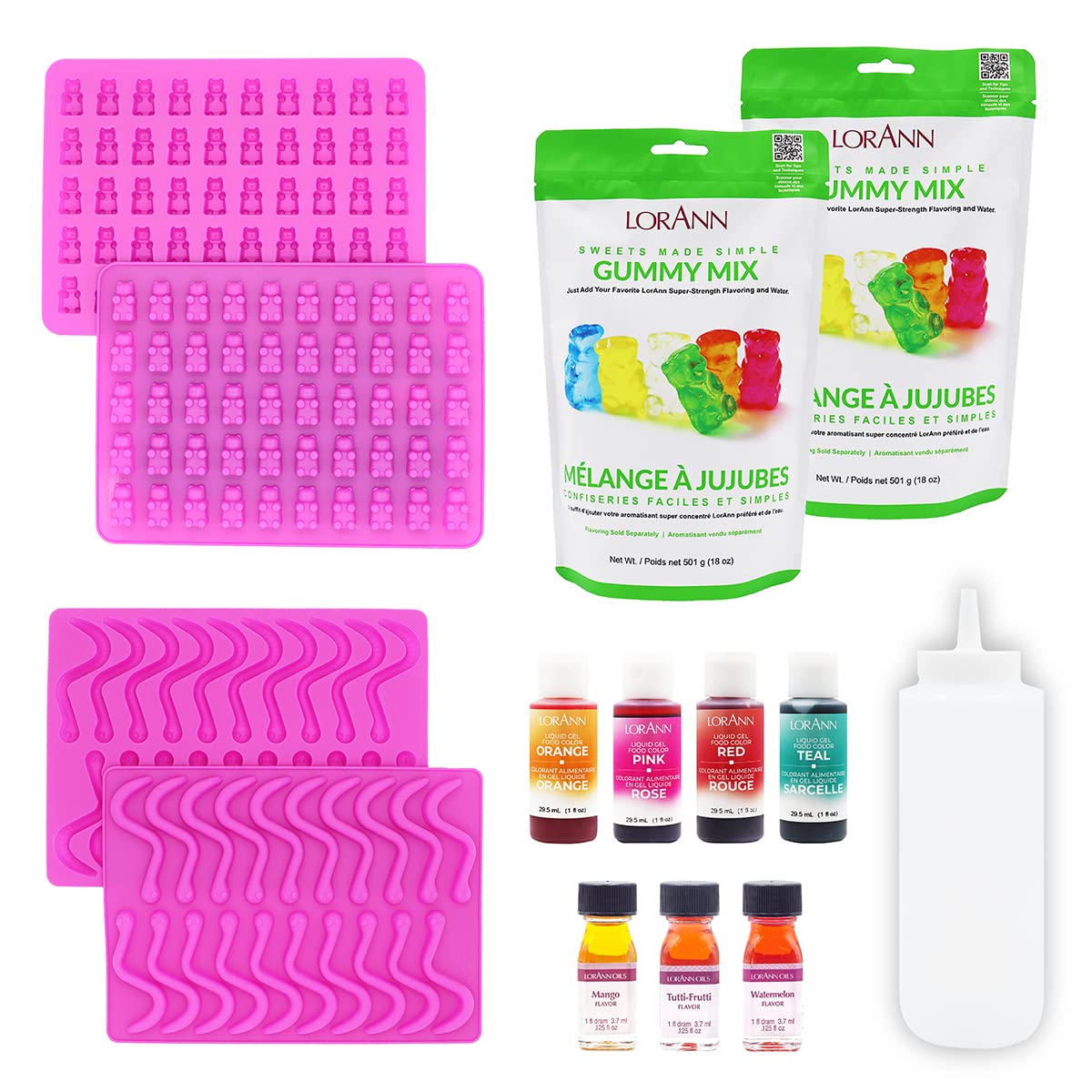 Amazon.com: LorAnn DIY Gummy Candy Starter Pack Kit - Candy Mixes, Food ...