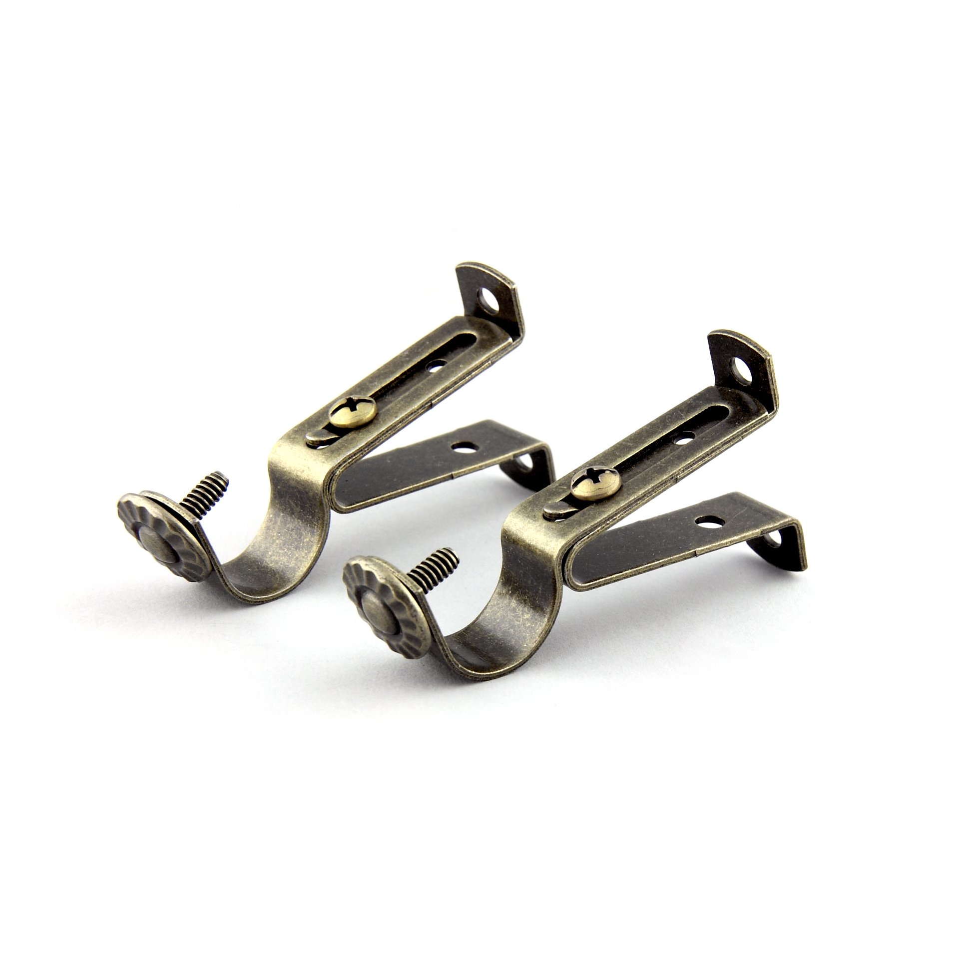 Amazon.com: Pair of Wall Bracket for 3/4 inch Rod - Antique Brass ...