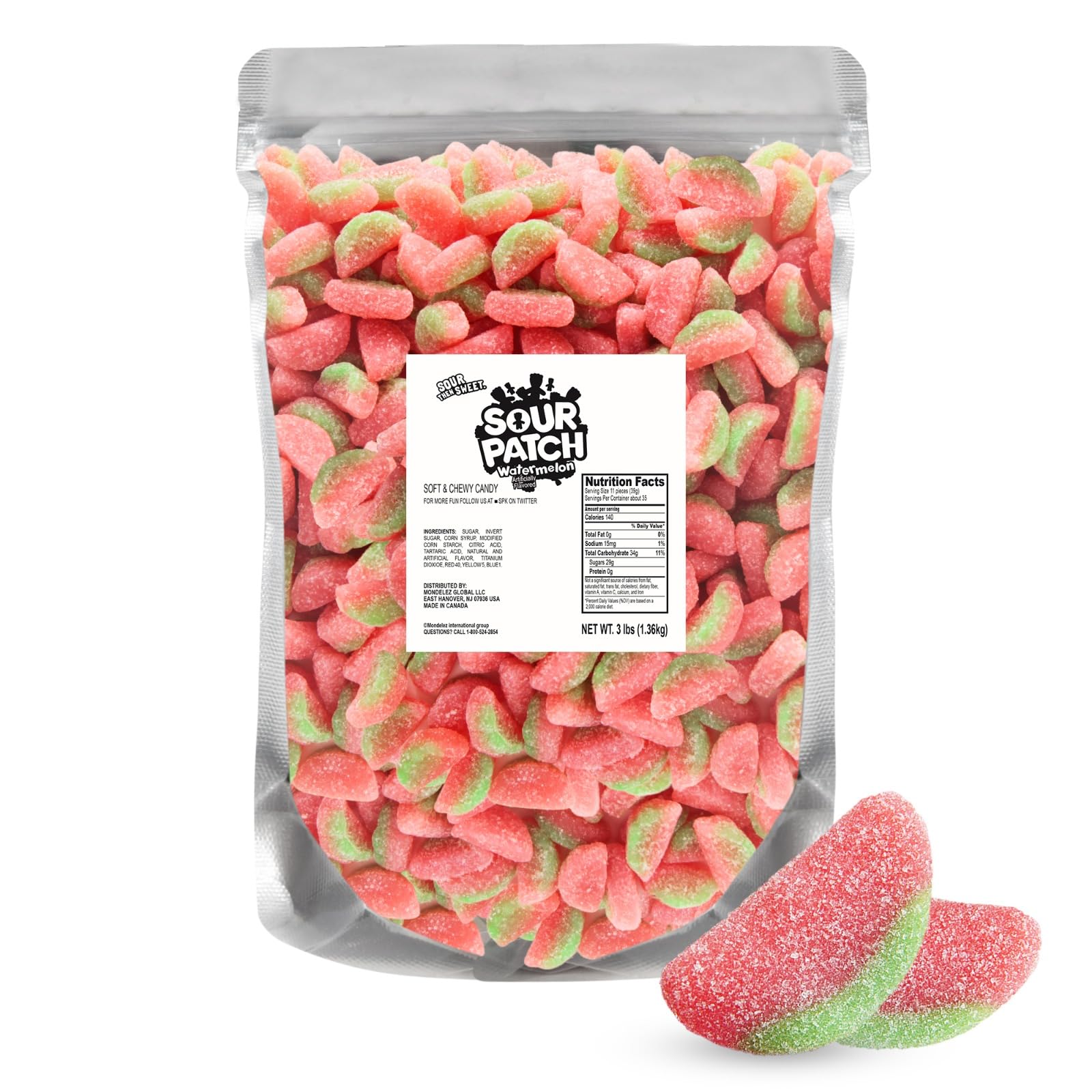Amazon.com : Sour Watermelon Candy, 3 Pound Bag of Watermelon SourPatch ...