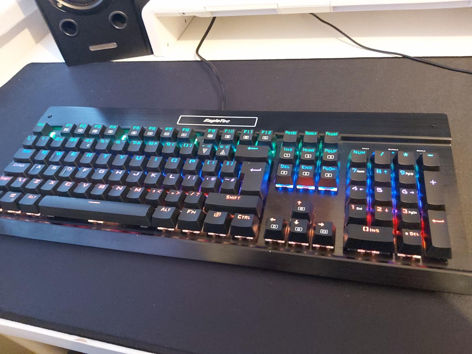 EagleTec KG010 Pro Mechanical Keyboard RGB LED Backlit with Brown ...