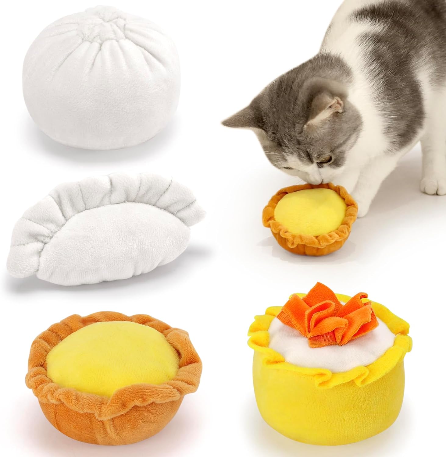 Amazon.com : CiyvoLyeen Dim Sum Play Food Catnip Toys Xiao Long Bao ...