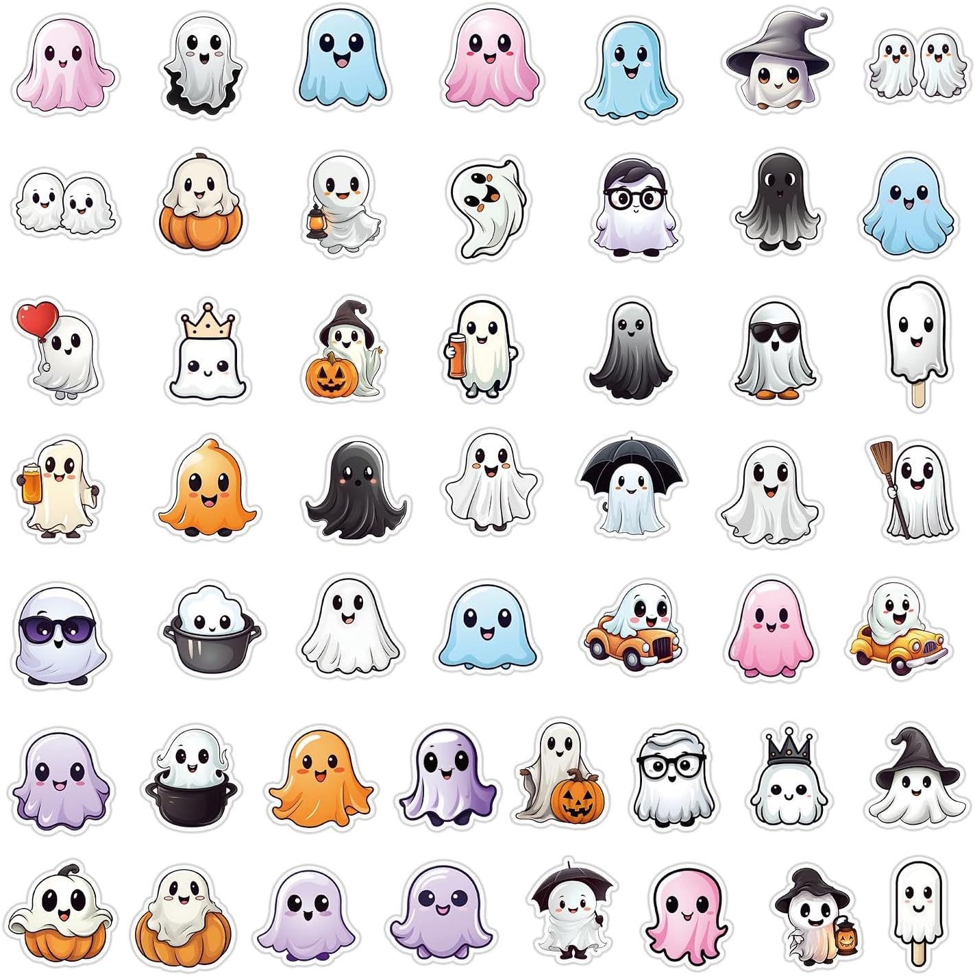 Veeteah Ghost Stickers Cute | Cute Ghost Decal Stickers - Halloween ...