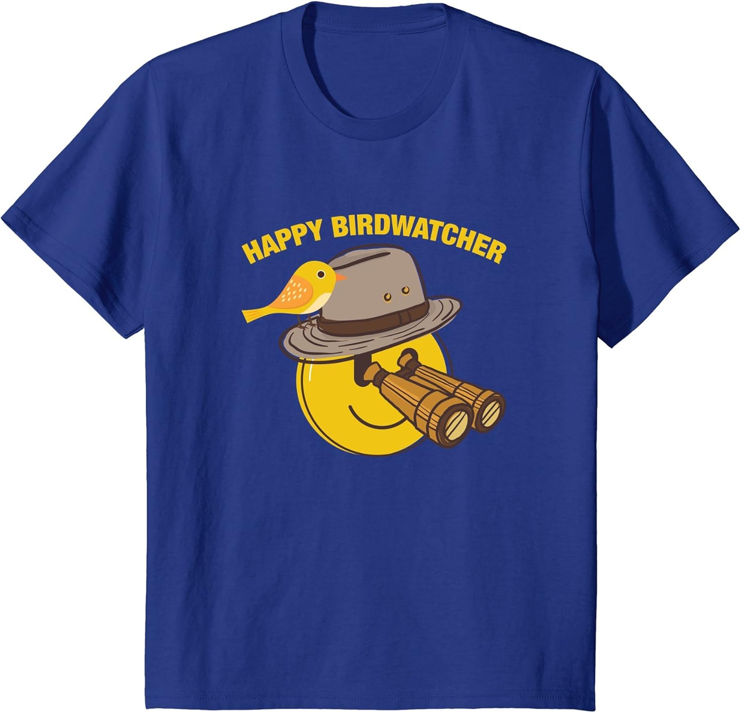 Amazon.com: Happy Birdwatcher T-Shirt - Bird Watching Birding Smiley ...