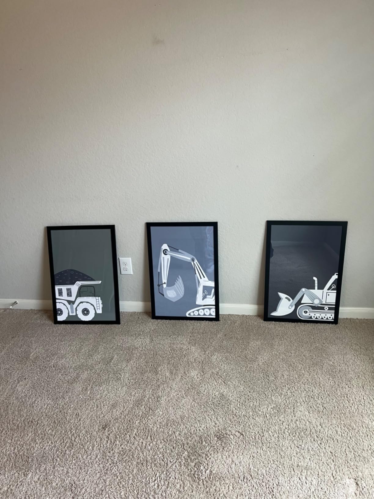 Amazon.com: Construction Truck Wall Art Decor Toddler Boys Room Canvas ...