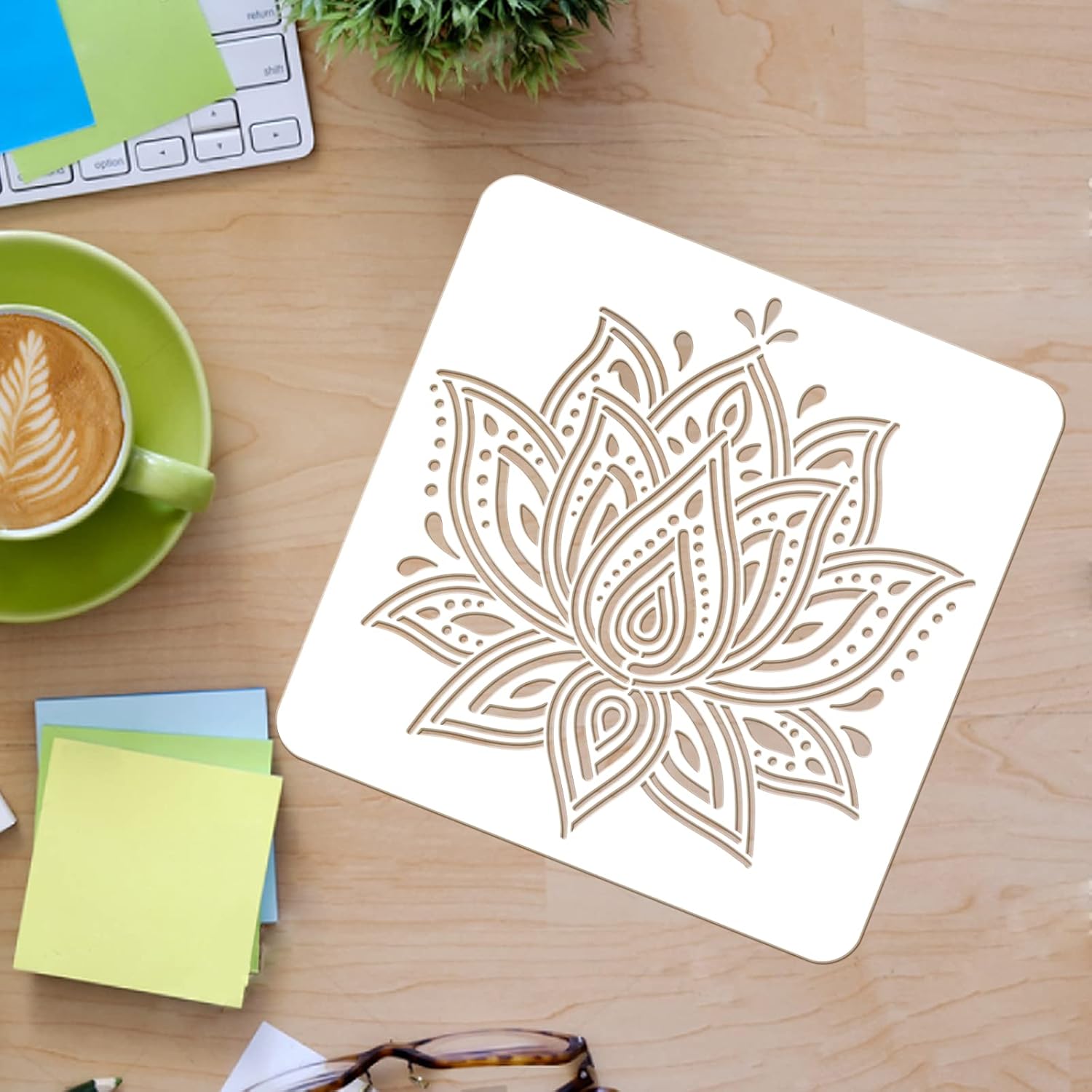 FINGERINSPIRE Mandala Lotus Stencils Decoration Template 30x30cmPlastic ...