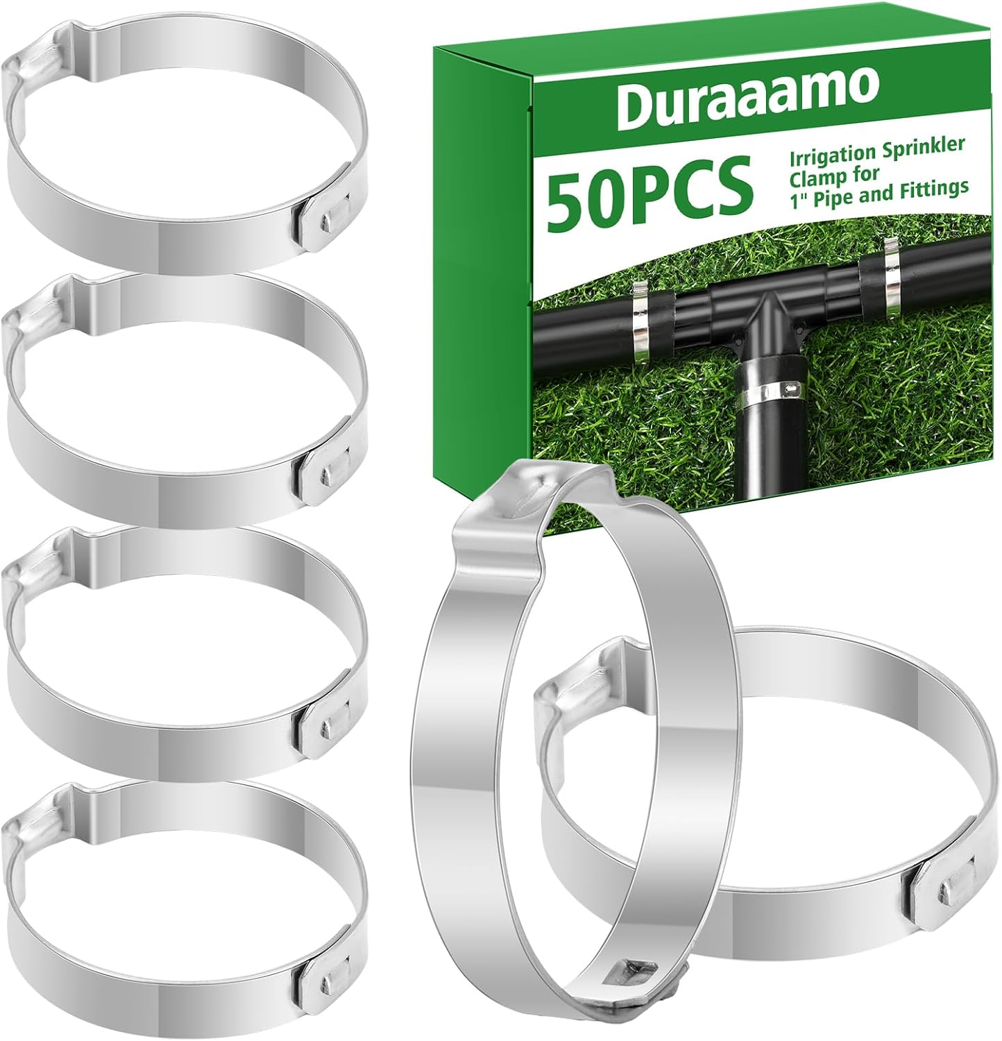 Amazon.com : Duraaamo 50 Pcs 1" Irrigation Sprinkler Clamp Pinch Double ...