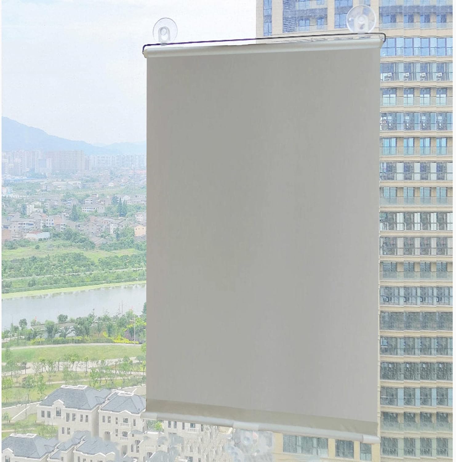 Xrdbfd Suction Cup Roller Blinds, Blackout Roll Up Shades Without Drilling, Portable Window ...