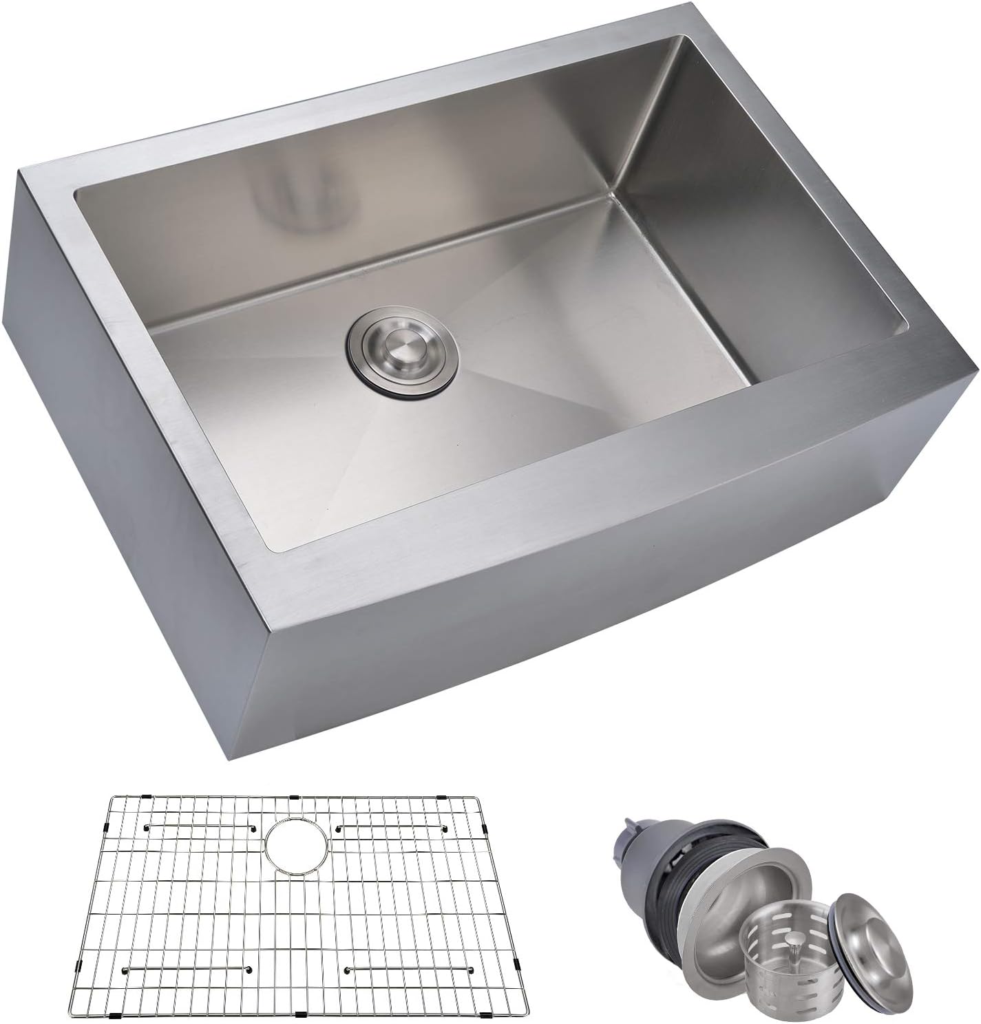 MOWA HAS3321 33" x 21" Farmhouse Apron Front Luxury Kitchen Sink, Retro ...