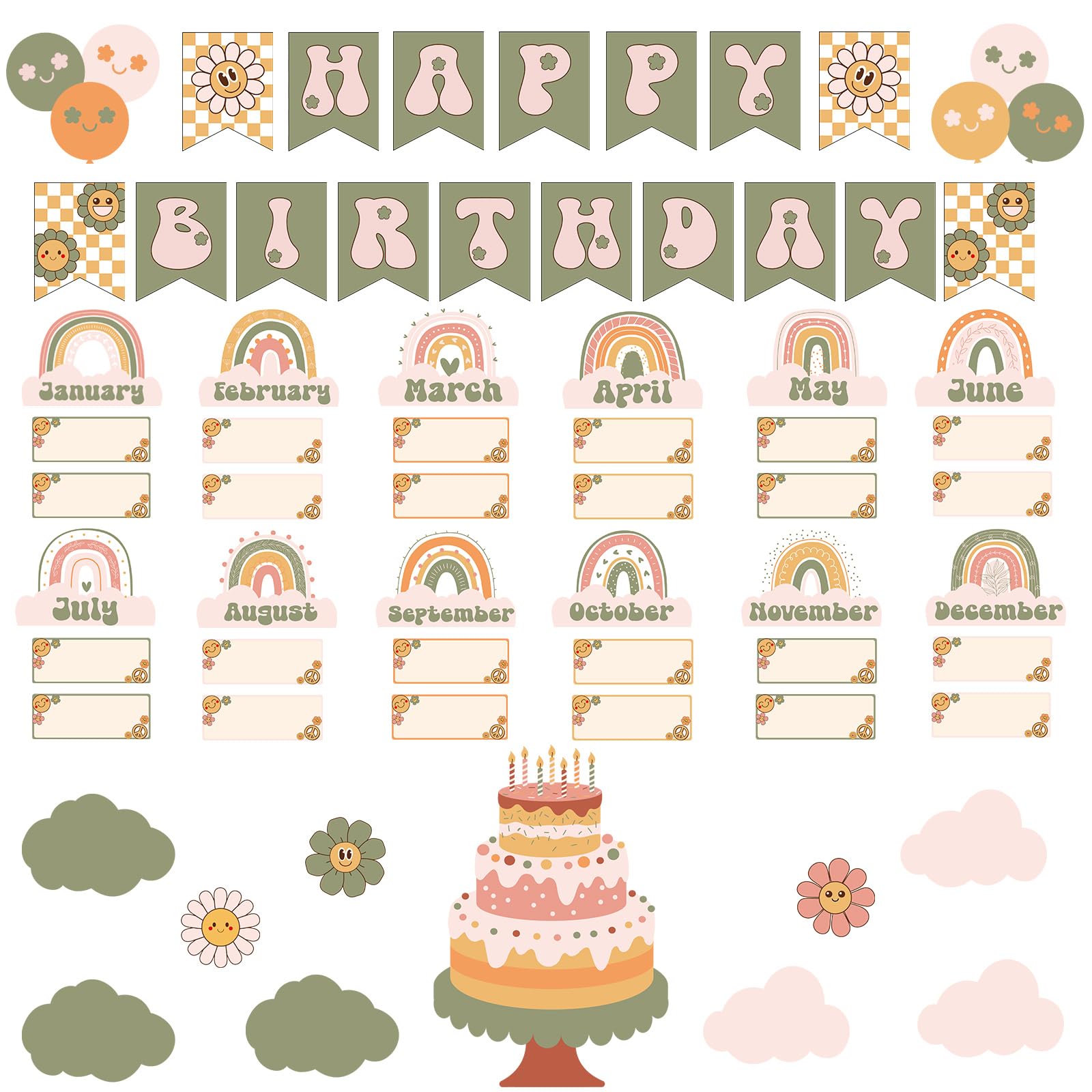 Snapklik.com : 80 Pcs Groovy Birthday Bulletin Board Set, Disco ...