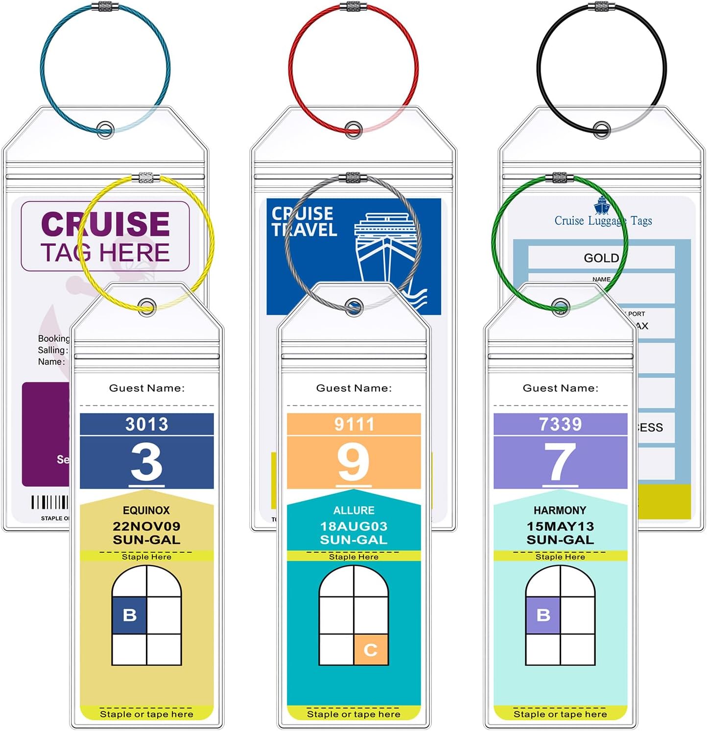 Amazon.com: 6 Pack Clear Cruise Luggage Tags for Royal Caribbean and ...