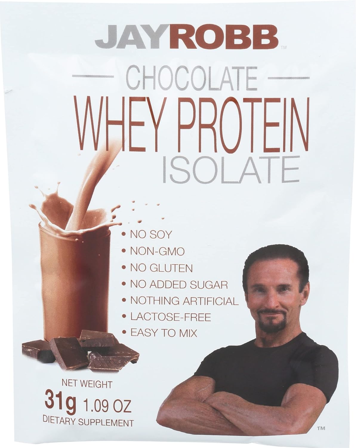 Amazon.com: Jay Robb Whey Protein Chocolate Single Packet, 1.06 OZ ...