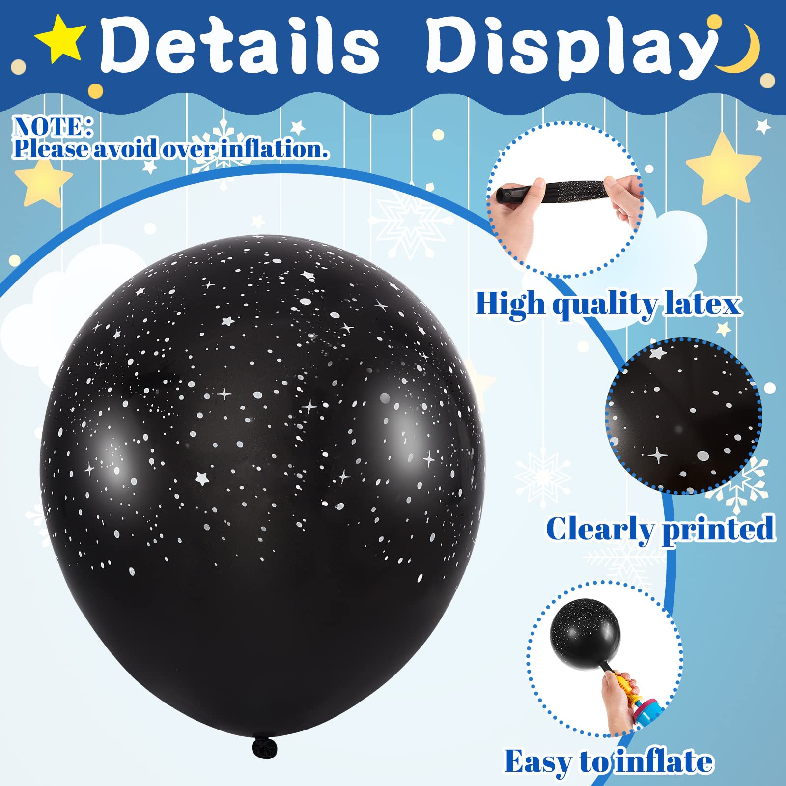 Snapklik.com : Deekin 60 Pcs 12 Inch Metallic Galaxy Balloons Latex ...