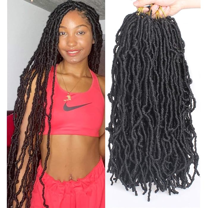 Buy Leeven 24 Inch Long Messy Faux Locs Crochet Braids Hair 1 Pack ...