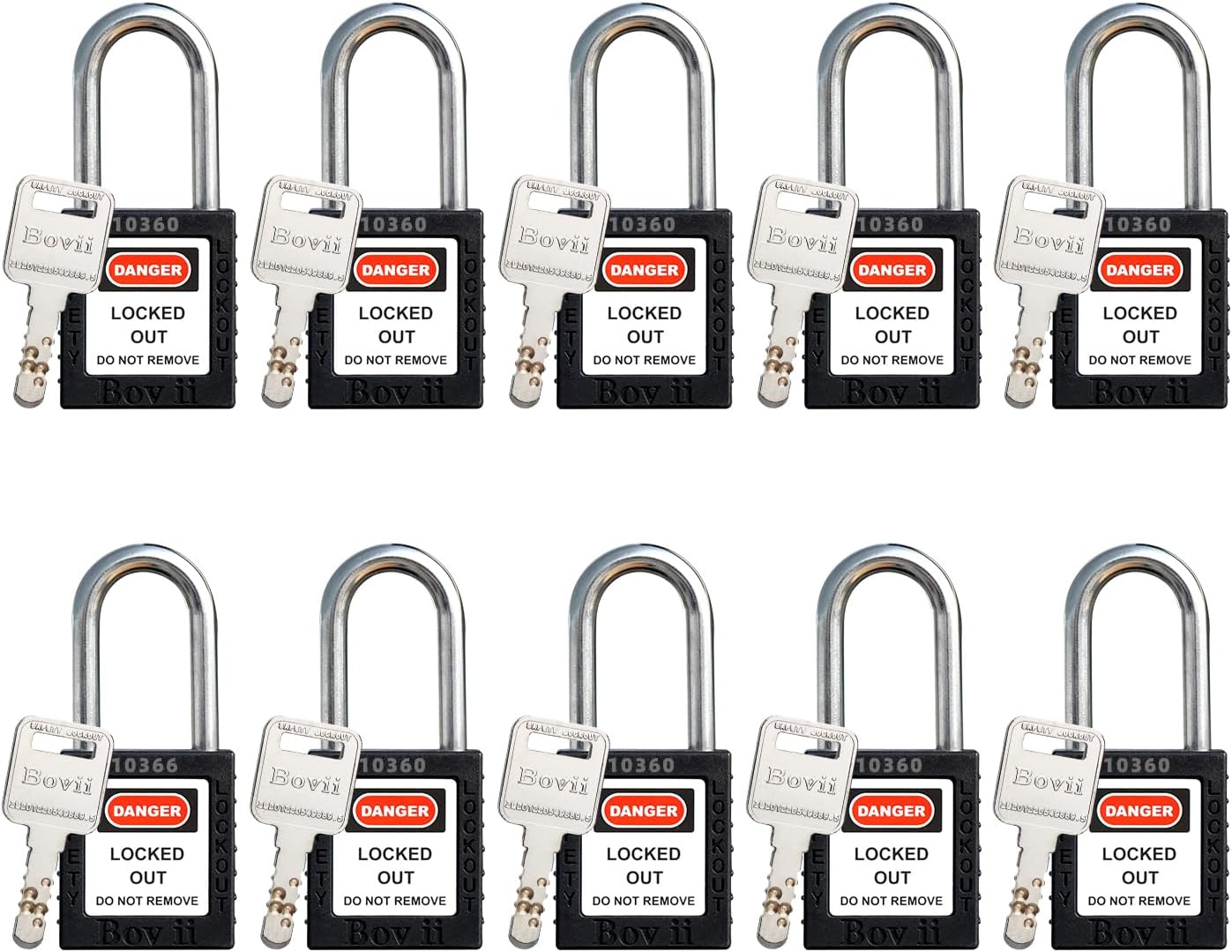 Amazon.com: Boviisky 10 Black Lockout Tagout Locks Set, Loto Locks ...