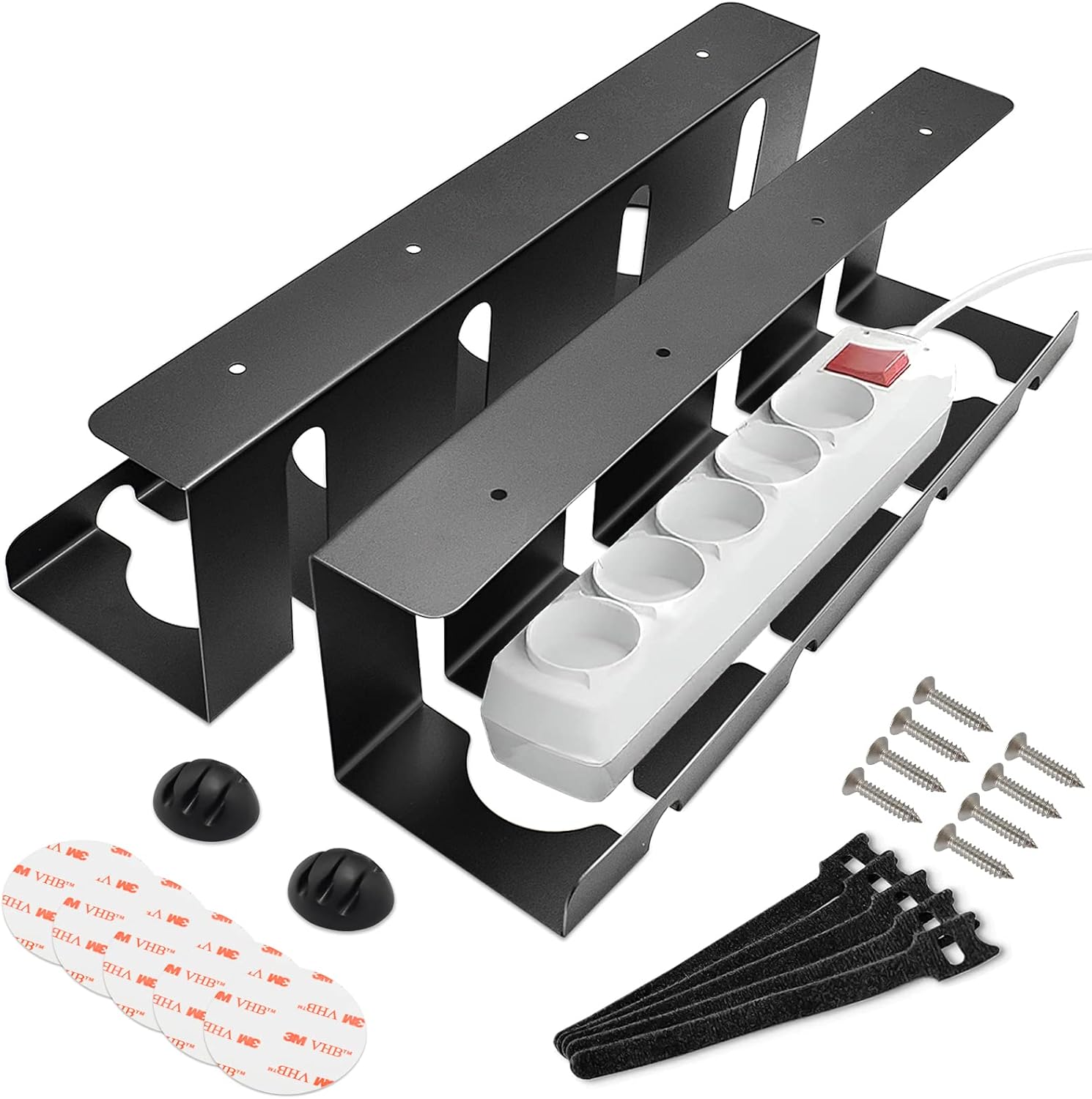 TLsiwio Lot de 2 Chemin de Cable pour Gestion des Cable Management,Noir ...