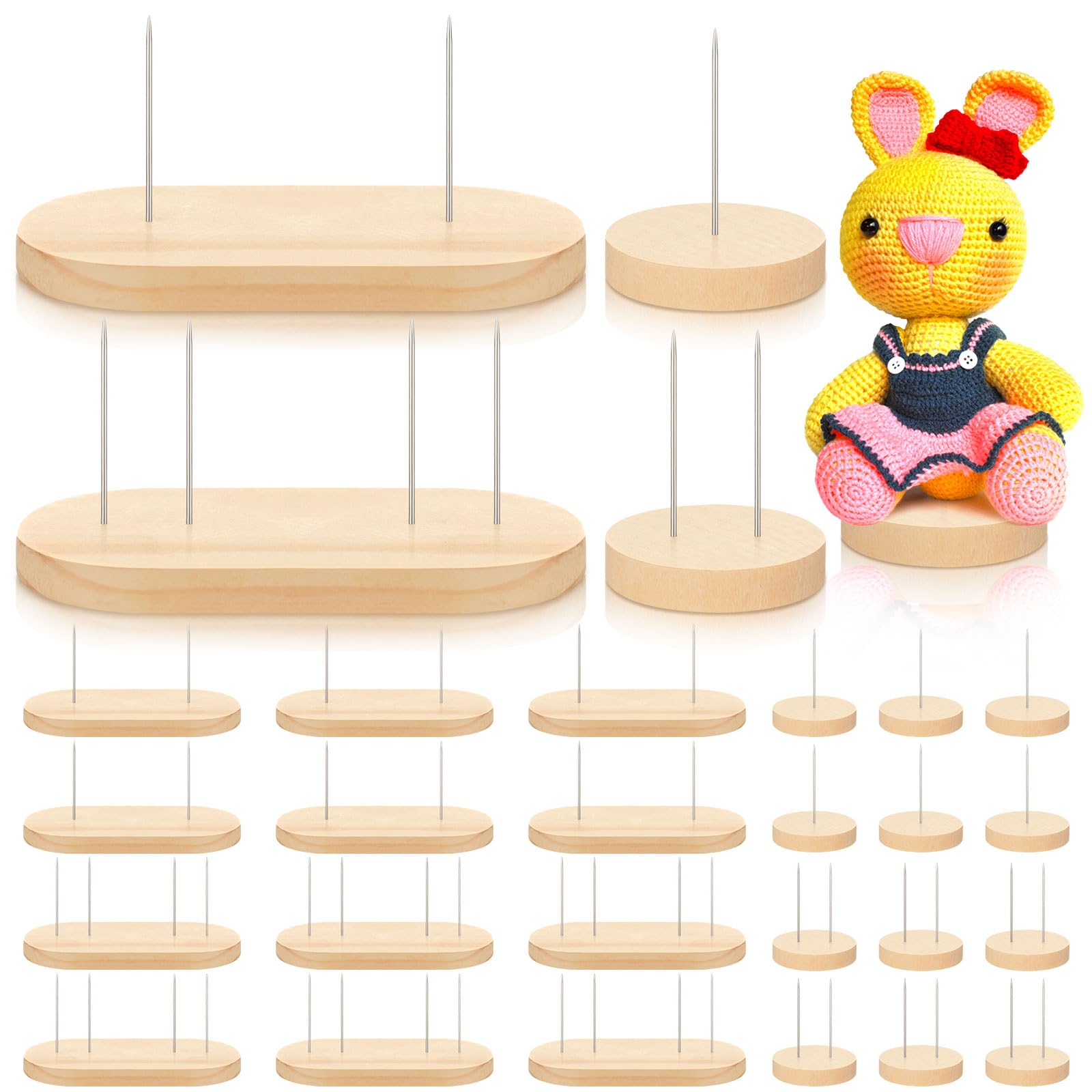Amazon.com: Threehoney 24 Pcs Crochet Doll Stand Single and Dual Needle ...